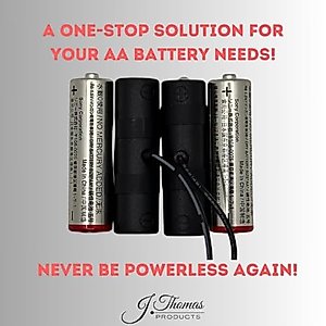 Convert Dual AA Devices to Electric Power | Rechargeable Backup | Uninterrupted Operation | Ideal for Dual AA Clocks and Devices | 1 NiMH Dual Battery Adapter 1.3V