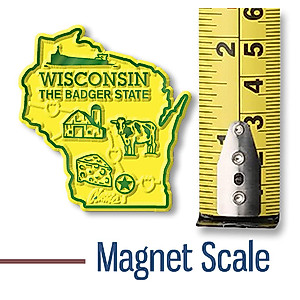 Wisconsin Small State Magnet by Classic Magnets, 1.9" x 2", Collectible Souvenirs Made in The USA