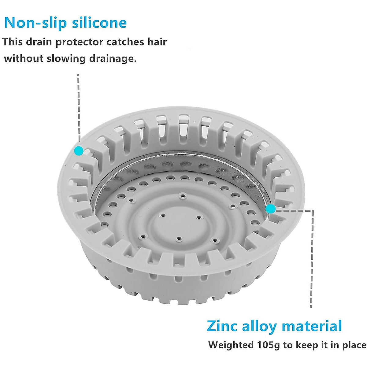 Aojuxix Drain Hair Catcher, Upgraded Protector with Silicone & Stainless Metal Designed for Pop-Up and Regular, Effective Without Slowing Drainage