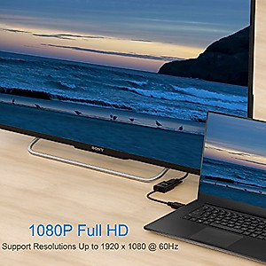 Moread DisplayPort (DP) to VGA Adapter, Gold-Plated Display Port to VGA Adapter (Male to Female) Compatible with Computer, Desktop, Laptop, PC, Monitor, Projector, HDTV - Black