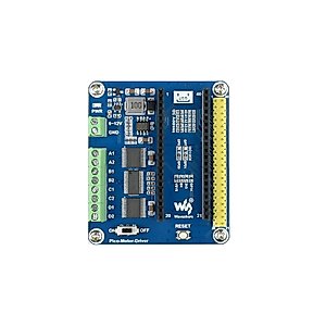 waveshare DC Motor Driver Module for Raspberry Pi Pico, Driving up to 4X DC Motors, Onboard PCA9685 PWM Driver, TB6612FNG Dual H Bridge Motor Driver and 5V Regulator, Suitable for 2WD or 4WD Driving