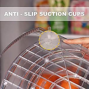 Yatmung Long Square Lazy Susan Turntable for Refrigerator - 16.5 Inch Clear Rectangular Lazy Susan Storage - Cabinet, Countertop, Pantry, Kitchen - Large Fridge Lazy Susan Organizer Rectangle