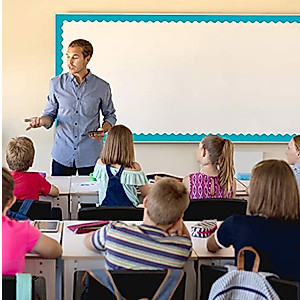 Teacher Created Resources Teal Scalloped Rolled Border Trim - 50ft - Decorate Bulletin Boards, Walls, Desks, Windows, Doors, Lockers, Schools, Classrooms, Homeschool & Offices