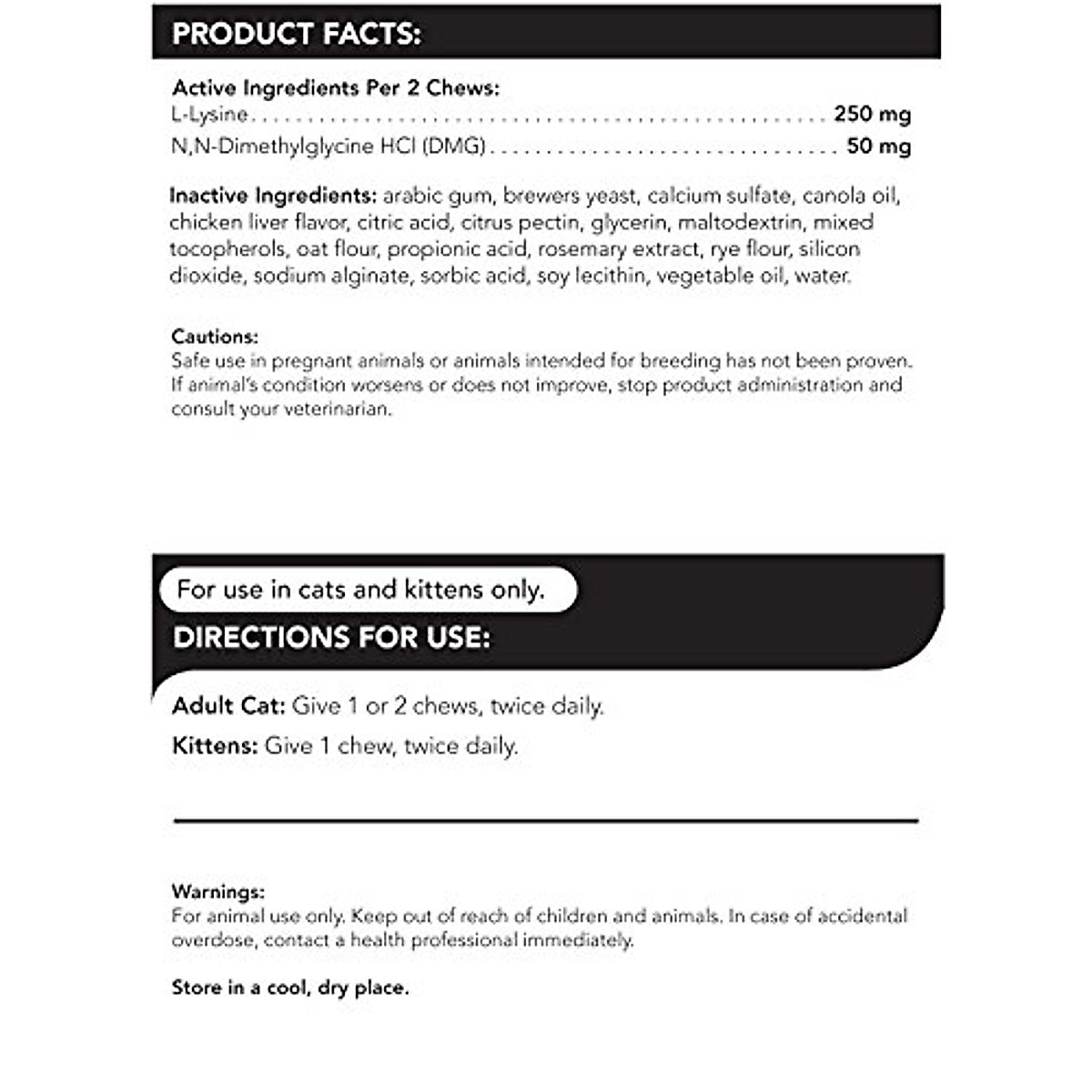 VetriScience Vetri Lysine Plus for Cats, 90 Chicken Flavored Chews - Immune and Respiratory Support Supplement for Cats