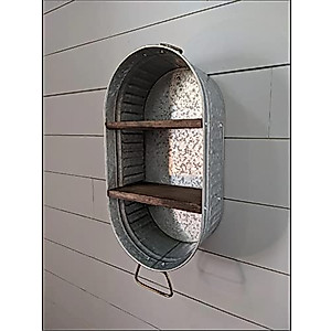 Bathroom Wall Decor, a Farmhouse Shelf, a Rustic Bathroom Shelf, a Laundry Room or mudroom Shelf, and a Galvanized wash tub with Shelves