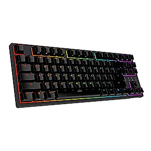 KXA WanuigH Mechanical Keyboard Gaming Keyboard Nebula RGB Cherry MX Switch PBT Keycaps Gaming Keyboard for PC/Mac Gamer, Typist (Color : Black, Size : Red Switch)