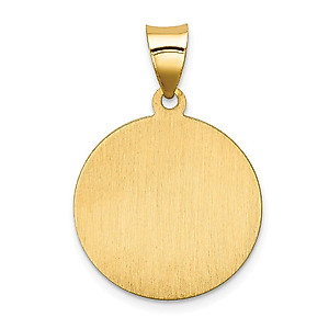 FB JEWELS Solid 14K Yellow Gold Polished And Satin Our Lady Of Perpetual Help Medal Pendant