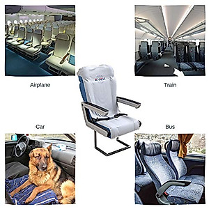 1pcs Protective Airplane Seat Covers for Travel Automotive Seat Cover Plane Protector Cars Taxi Train Public Transit Bus Disposable/Reusable Hygienic (White, 1-Pack)