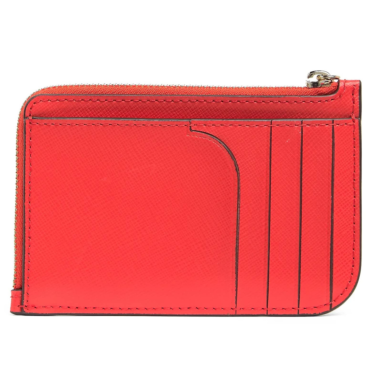 Kate Spade New York womens unisex Leather Medium L-Zip Card Holder Keychain, Gazpacho