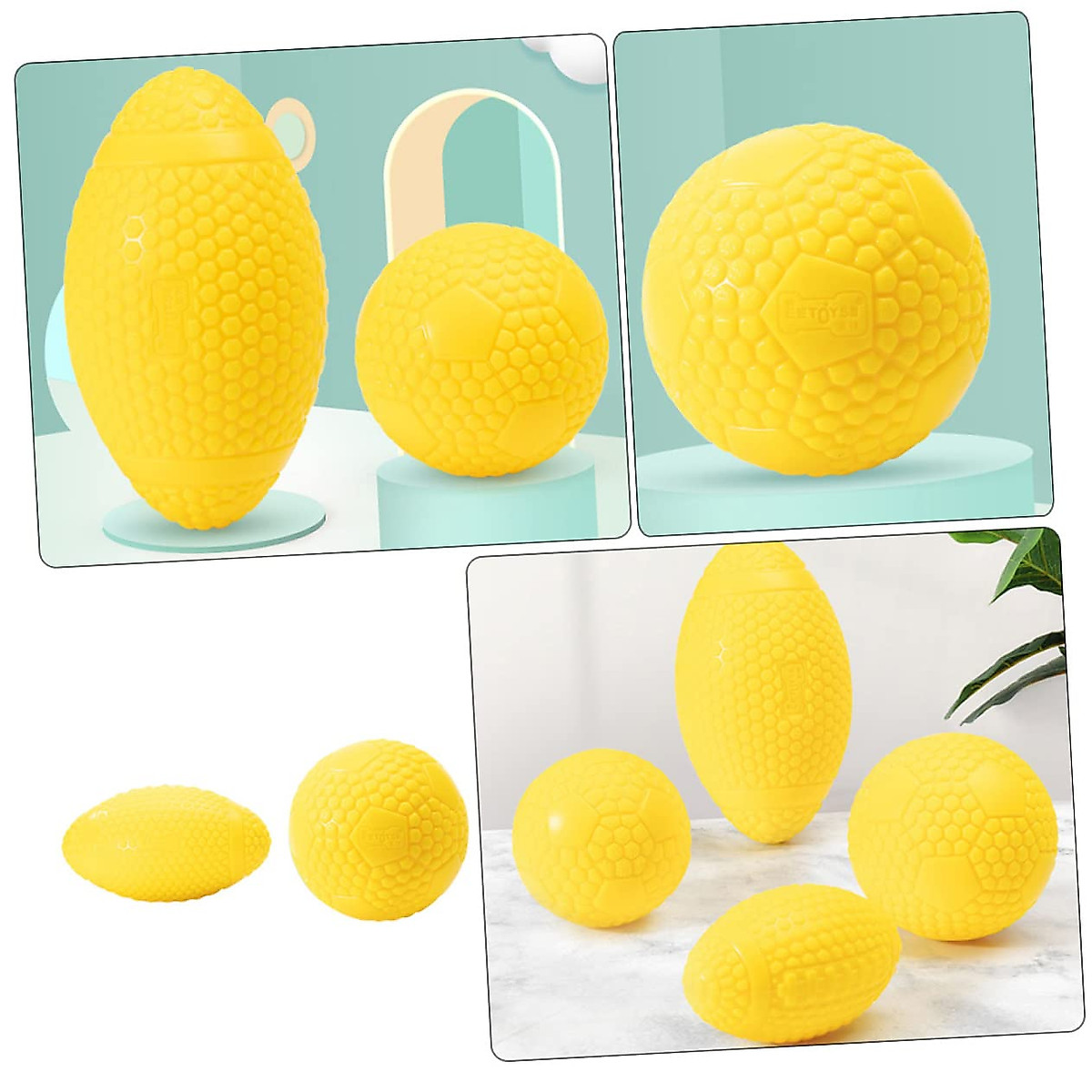 MERRYHAPY 2pcs Pet Toy Ball Dog Molar Toy Dog Soccer Toys Dog Squeaky Balls Dog Squeaky Toys Football Toys for Dog Pet Molar Toys Dog Balls Dog Football Toys Dog Bite Toys Pet Chew Toys