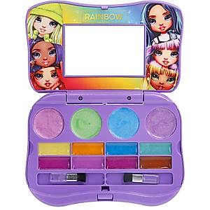 Rainbow High - Townley Girl Beauty Compact Set Kit with Brushes, 4 Eye Shadows, 8 Lip Gloss & 4 Shimmer Makeup Set for Kids Girls, Ages 6+ perfect for Parties, Sleepovers and Makeovers