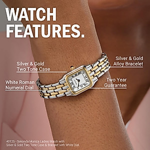 Sekonda Monica Ladies 20mm Quartz Watch in White with Analogue Display, and Two Tone Alloy Strap 40125