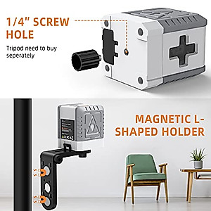 Green Laser Level, Towallmark Cross Laser Line, Laser Level Self Leveling with 2 Modules, IP54, 3 Adjustable Lightness Line, Carrying Bag, Magnetic Base, 4 AA Batteries