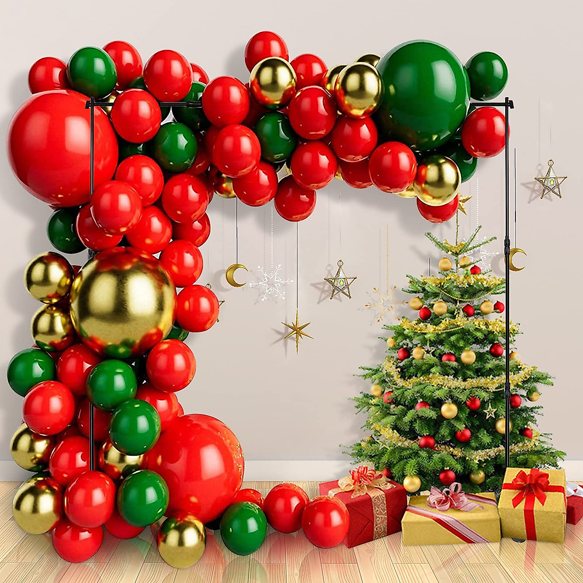 iElyiEsy Backdrop Stand Kit 10x8FT Adjustable Telescopic Display Step and Repeat Banner Stand for Party Decoration, Photoshoot, Photography, Trade Show with Carrying Bag