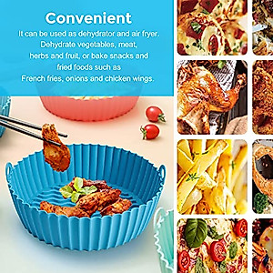 2 Pack Silicone Air Fryer Bowls, 7.5'' Round Reusable Air Fryer Silicone Liner Pots Basket Covers Replacement of Parchment Paper for COSORI Air Fryer and 3 to 6.8 QT Air Fryers Oven Accessories