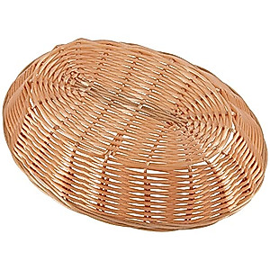 FUNSUEI 18 Pack 9 x 6 x 2.3 Inches Oval Poly Wicker Bread Baskets, Food Serving Baskets, Handmade Woven Pantry Organizer for Storing Bread, Vegetables, Fruits, Snacks and Crafts, Natural