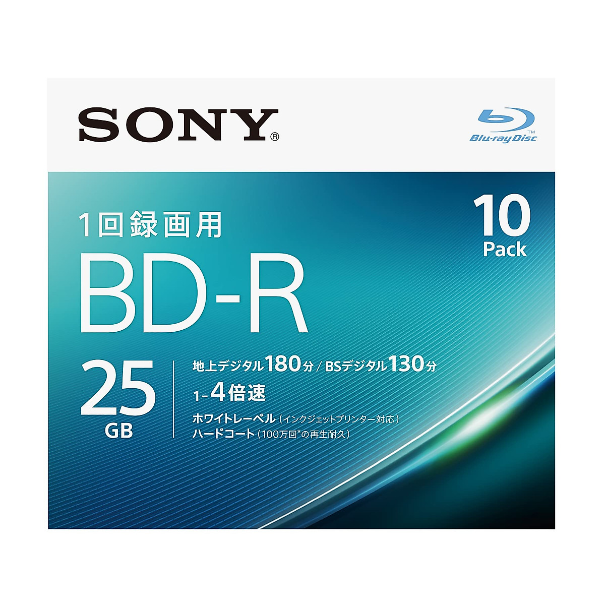 Sony 4X BD-R 10 Pack 25GB White Printable 10BNR1VJPS4