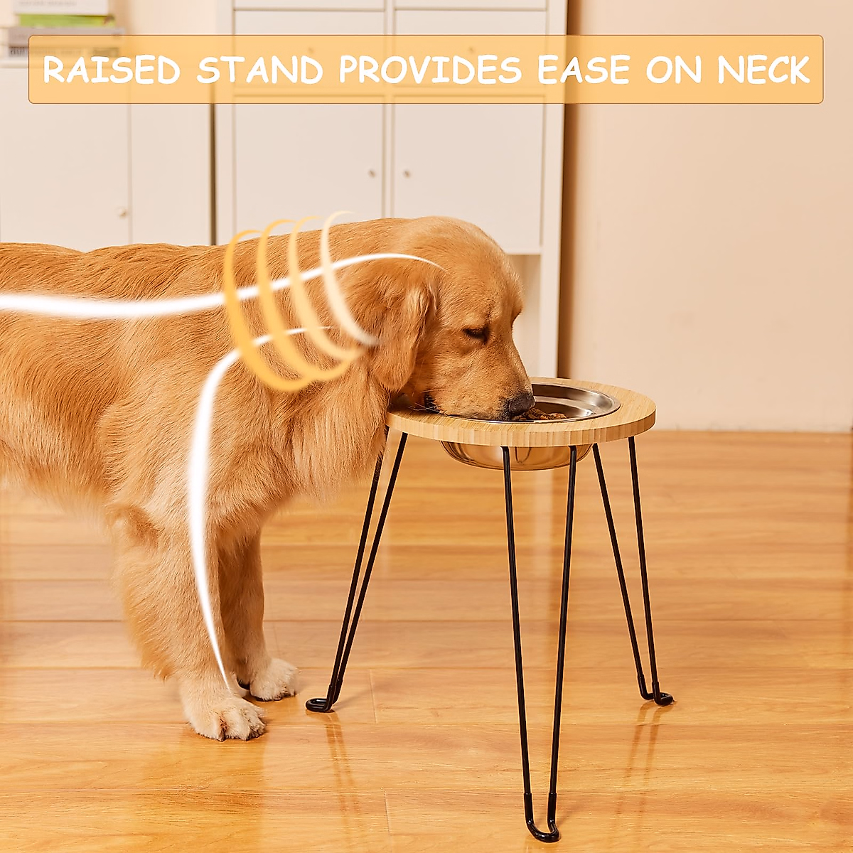 Yangbaga Elevated Dog Bowl for Large Dogs,16.3in High Extra Large Dog Bowl Stand,Comes with a Stainless Steel Bowl with Capacity of 2L Water or 2.2LBs of Dog Food