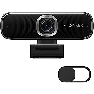 Anker PowerConf C300 Smart Full HD Webcam, AI-Powered Framing & Autofocus, 1080p Webcam with Noise-Cancelling Microphones, Adjustable FoV, HDR, 60 FPS, Low-Light Correction, Zoom Certified (Renewed)