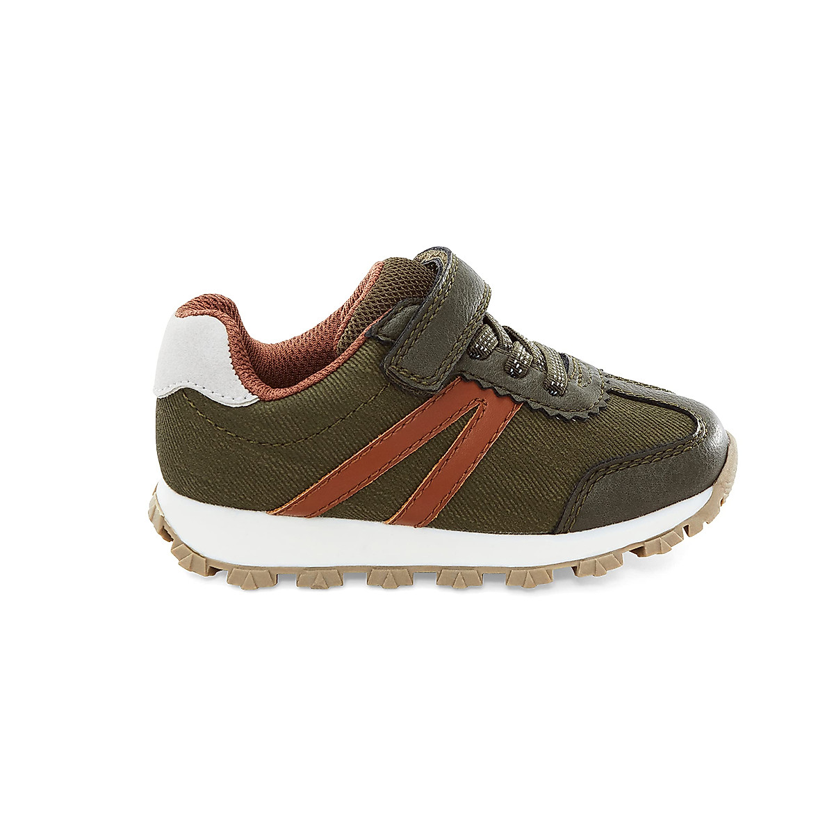 Simple Joys by Carter's Kids Bailey Athletic Sneaker Running Shoe, Olive, 4 US Unisex Toddler