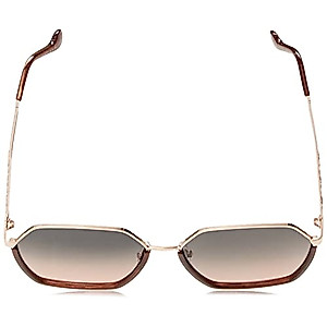 Jessica Simpson J6051 Retro Women's Metal Hexagonal Sunglasses with 100% UV Protection. Glam Gifts for Her, 60 mm, Gold & Brown