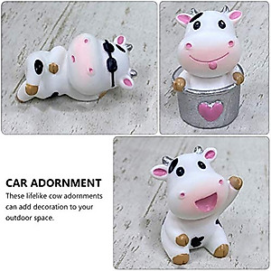 PRETYZOOM 10pcs Miniature Figurines Cow Cattle Year Ox Cow Cake Topper Fairy Garden Animals for Micro Landscape Plant Pots Bonsai Craft Decorations(Random Style)