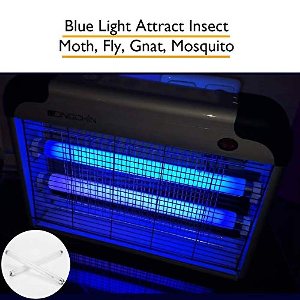 Longchin 10W Bug Zapper Light Bulb Replacement 2-Pack T8 UV Lightbulb for 20W Electric Insect Killer