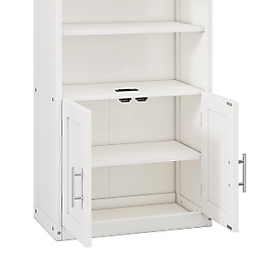 DNYN Queen Size Murphy Bed with Desk & Two Slide Storage Shelf & 68-inch Wall Bedframe Folding into Cabinet Design,for Small Space,Bedroom,Guest Room, White