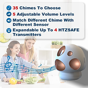 HTZSAFE Driveway Alarm- Driveway Alarms Wireless Outside Weatherproof Solar Motion Sensor&Detector- 1/2 Mile Long Range Driveway Alarm System- 1 Receiver + 2 Sensors