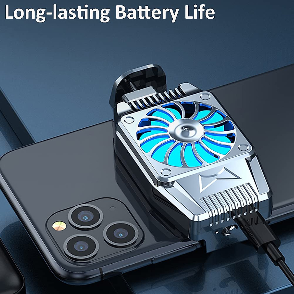 Ivishow Phone Cooler with Cooling Fan Portable Gaming Radiator Gifts for Watching Videos & Mobile Games, Compatible with 4-6.7 Inch Android & iOS Phone