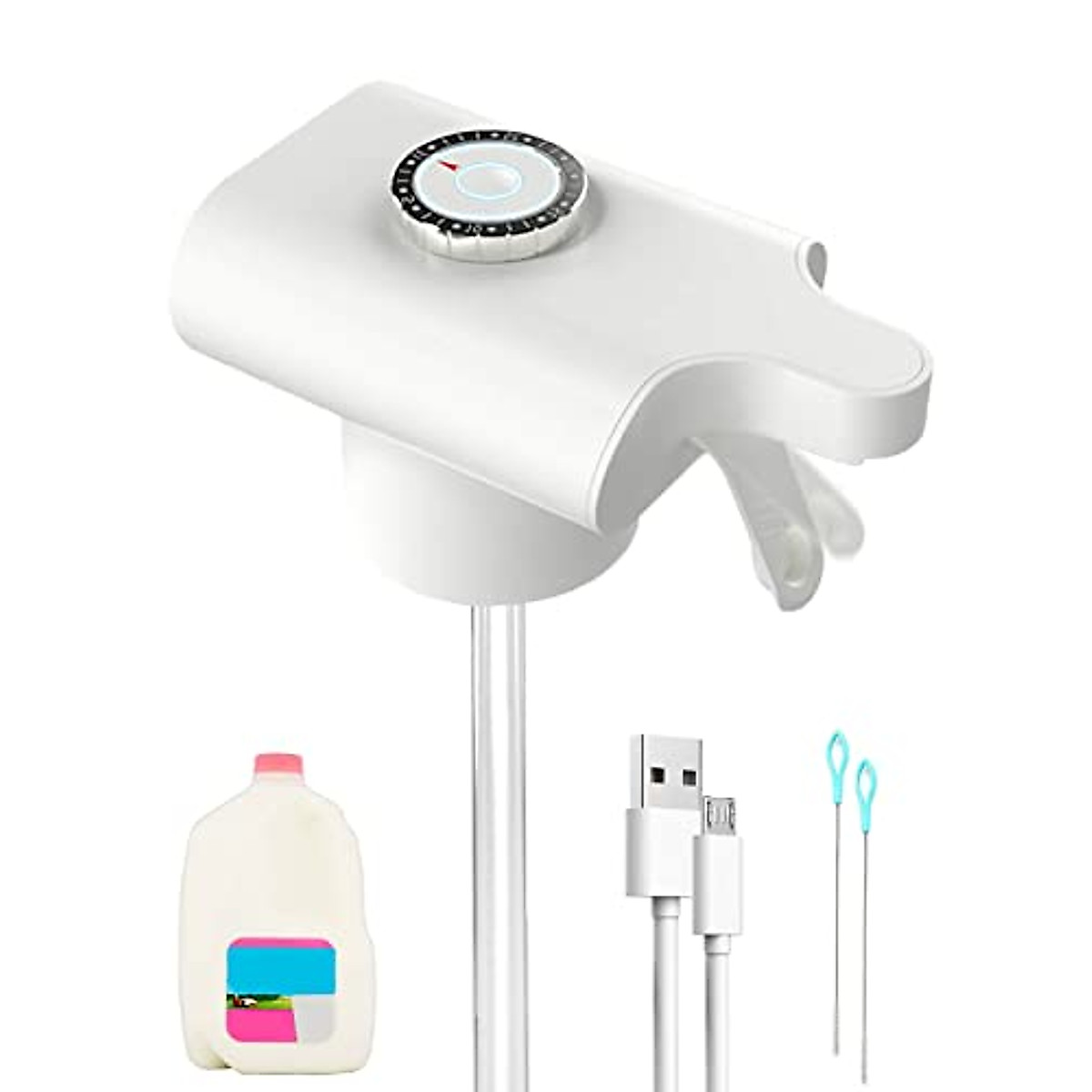 COROTC Milk Dispenser For Fridge Gallon, Electric Milk Dispenser For Kids/Elderly, Sealed Automatic Drink Dispenser For Fridge With Date Reminder, Rechargeable Beverage Dispenser Prevent Overflowing