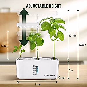 Indoor Garden Hydroponic Growing System: Ahopegarden Plant Germination Kit Aeroponic Herb Vegetable Growth Lamp Countertop with LED Grow Light - Hydrophonic Planter Grower Harvest Veggie Lettuce