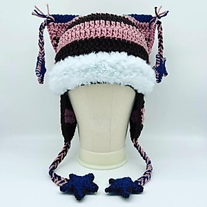 Beanies Cat Beanie Y2k Beanie Goth Knit Hat Grunge Crochet Hats for Women y2k Accessories (Black Green)