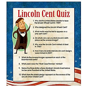 Lincoln Penny Bankers Bag Beginner Coin Set | Coins for Kids | Coloring Sheet and Quiz | Canvas Bag- American Coin Treasures