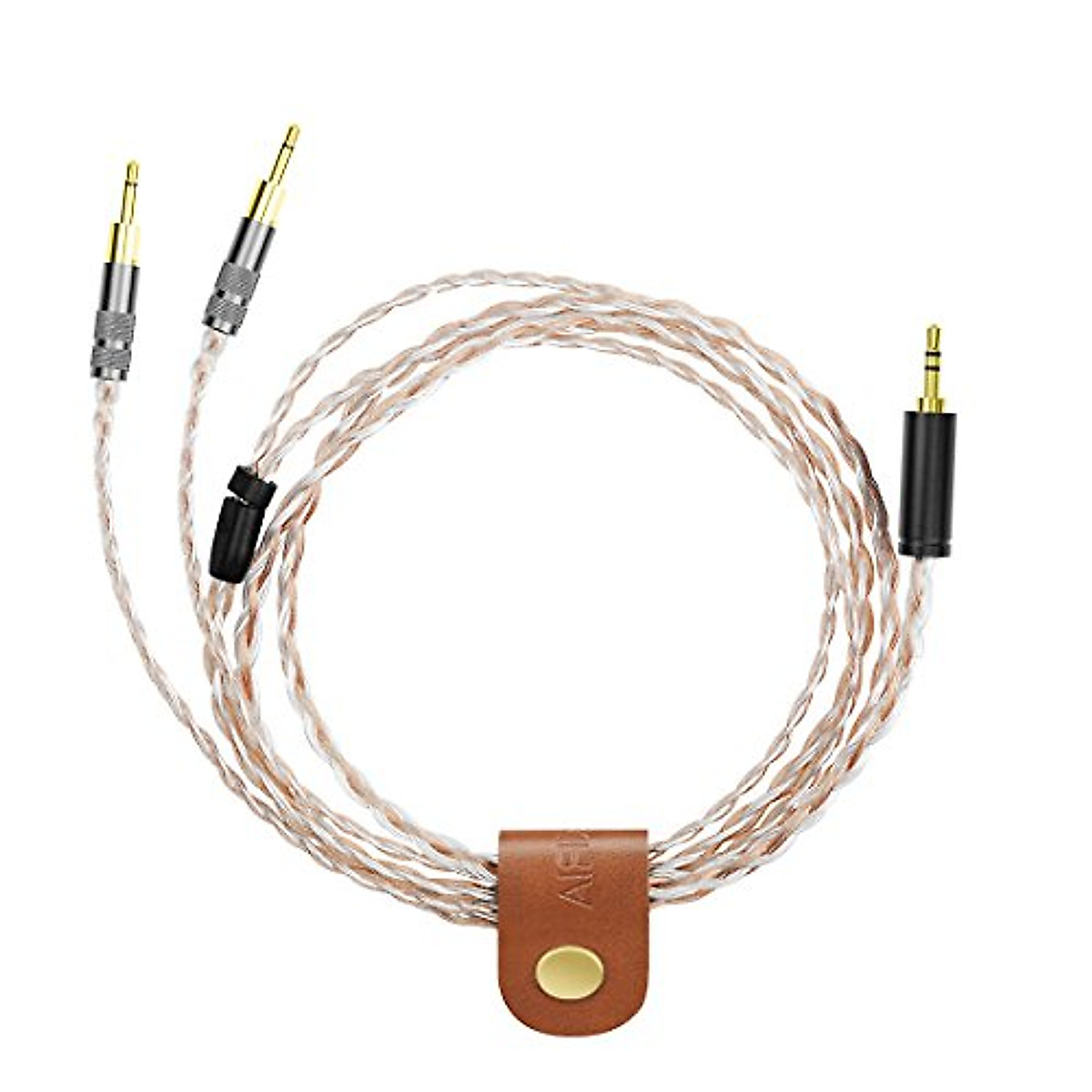 GEEKRIA Apollo 16 Cores Copper Silver Braid Upgrade Audio Cable Compatible with Sennheiser HD700. 3. 5mm (1/8") to 6 35mm (1/4") Replacement Headphones Cord for Hi-Resolution (4.2 ft / 1.3 m)