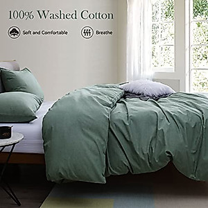 Ventidora 3 Piece Duvet Cover Set Cal King Size,100% Organic Washed Cotton with Linen Feel Like Textured, Luxury Soft and Breatheable Bedding Set with Zipper Closure(1 Duvet Cover + 2 Pillowcases)