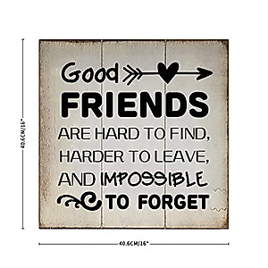 Alioyoit Retro Wood Pallet Sign Decorative Wood Craft Sign Good Friends Are Hard to Find Countryside Wood Plaque Wooden Sign Home Decor Family Sign for Beach House Gather Room