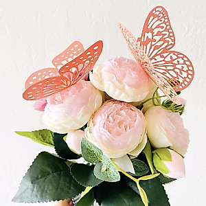 Butterfly Wall Stickers Decorations 3D Butterflies Decals for Girls Room Bedroom Nursery Decor Butterfly Birthday Party Decoration Wedding Cake Decorating 48pcs (Pink)