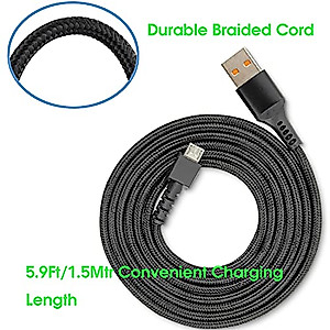 Braided USB Fast Charger Cord Fits for Razer Viper Ultimate/Naga Pro 20000 DPI/DeathAdder V2 pro/Razer Basilisk Gaming Mice,4.9Ft Charging Cord for Razer Wireless Gaming Mouse Charging Dock
