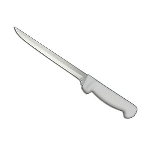 Soro Essentials- 8" Blade High Carbon Steel Narrow Fillet Knife with Polypropylene White Color Handle- Boning Knife Flexible Fillet Knives for Meat Fish Poultry Chicken