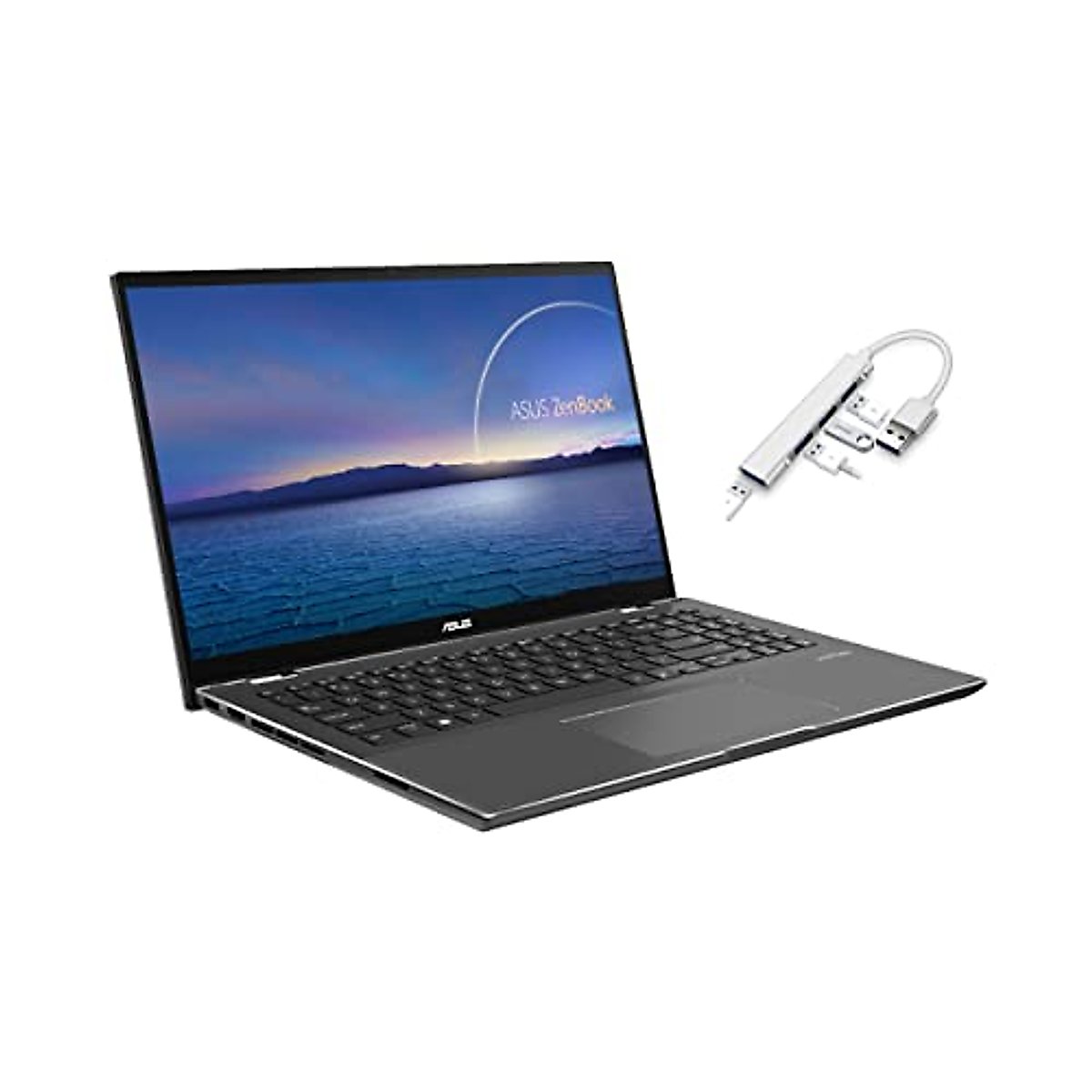 ASUS ZenBook 15.6” FHD Touchscreen Display Laptop | Intel Core i7-1165G7 | NVIDIA GeForce GTX 1650 | Backlit Keyboard | Windows 11 | Grey | with USB3.0 HUB Bundle (Gray, 16GB RAM | 512GB SSD)