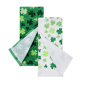 Celebrate St. Patrick's Day Together Shamrock Melody Cotton Kitchen Dish Towels, 2-Pack