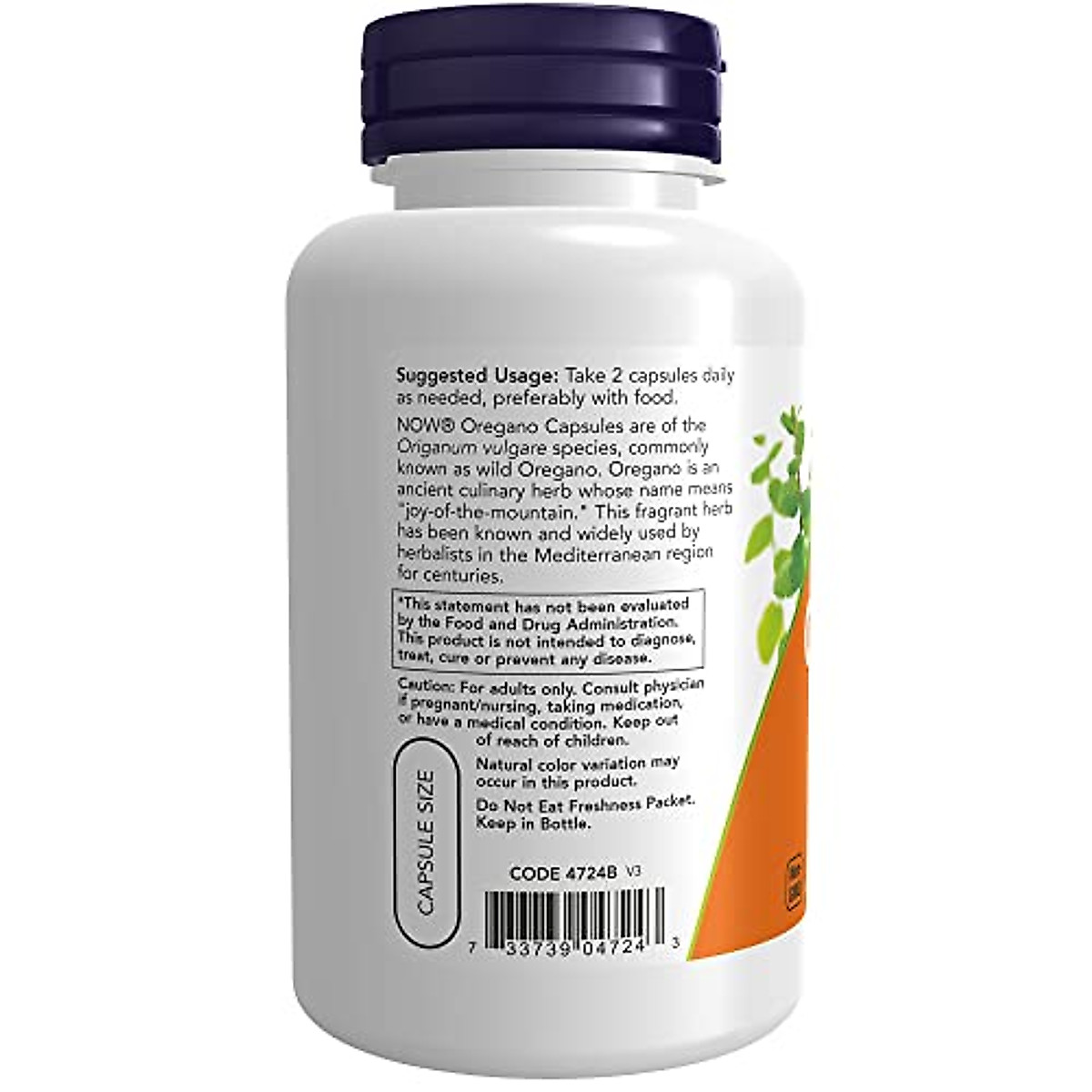 NOW Supplements, Oregano (Origanum vulgare) 450 mg, Free Radical Scavenger*, 100 Veg Capsules
