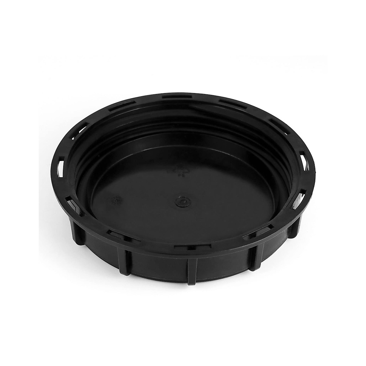 QWORK 6" Solid Cap W/Gasket for Mauser IBC Tote, IBC Tote Water Tank Cover, 2 Pack Leak-Proof Design Plastic IBC Tank Adapter Storage Cap for Chemical Food and Industrial Storage, Black