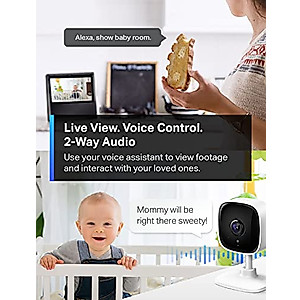 TP-Link Tapo 1080P Indoor Security Camera for Baby Monitor, Dog Camera w/ Motion Detection, 2-Way Audio Siren, Night Vision, Cloud & SD Card Storage, Works w/ Alexa & Google Home (Tapo C100)