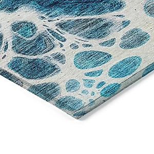 Addison Rugs Chantille ACN682 Teal 1'8" x 2'6" Indoor Outdoor Area Rug, Easy Clean, Machine Washable, Non Shedding, Bedroom, Entry, Living Room, Dining Room, Kitchen, Patio Rug