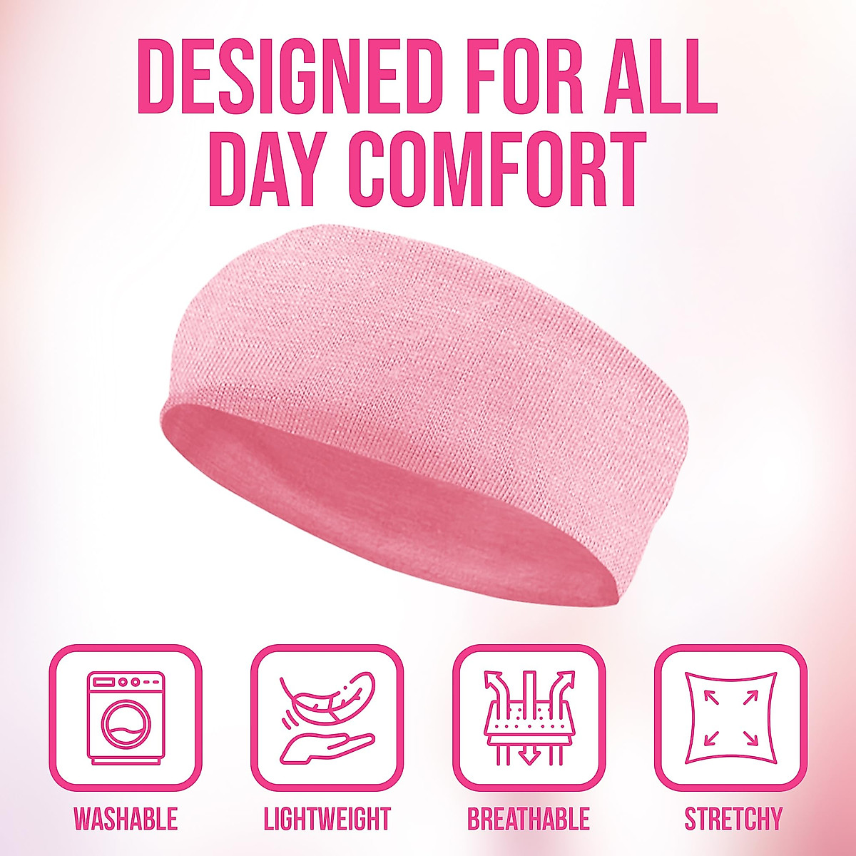 Styla Hair Headbands for Women Stretch Fashion Headbands 10 Pack Non-Slip Head Wraps Great for Spa, Sports, Yoga, Pilates, Running, Gym Headband, Workouts - Variety