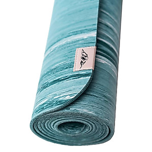 Mount Adams Reflection Natural Rubber Wide Yoga Mat, 72 by 26 Inches, 4mm Thick, Workout Mat for Hot Yoga, Fitness Exercise, or Stretching, Non-Slip, Green