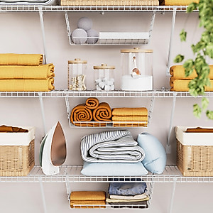 ClosetMaid Hideaway Behind-the-Hangers Hanging Wire Shelf for Closets, Pantries, Laundry Rooms (3-Pack)