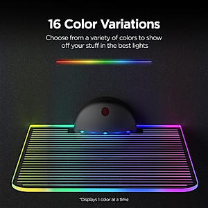 GALVANOX LED Illuminated Floating Wall Shelf, Wall Mounted Decor Display Shelves with Color Changing Lights (2)